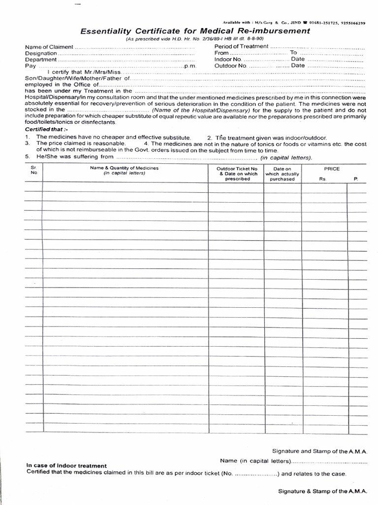 Medical Reimbursement Form | PDF | Social Programs | Public Services