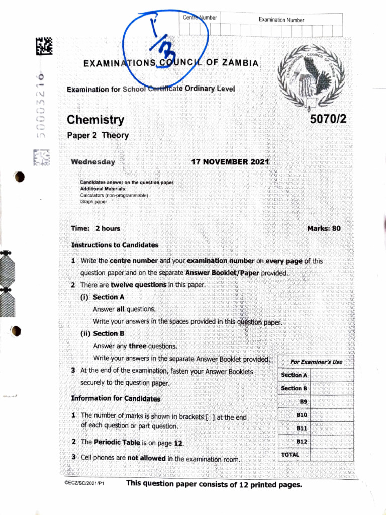 Chemistry 5070 P2 2021 1 | PDF | Petroleum | Oxide