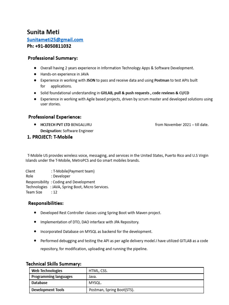 Sunita Meti Software Engineer | PDF | Android (Operating System) | Software