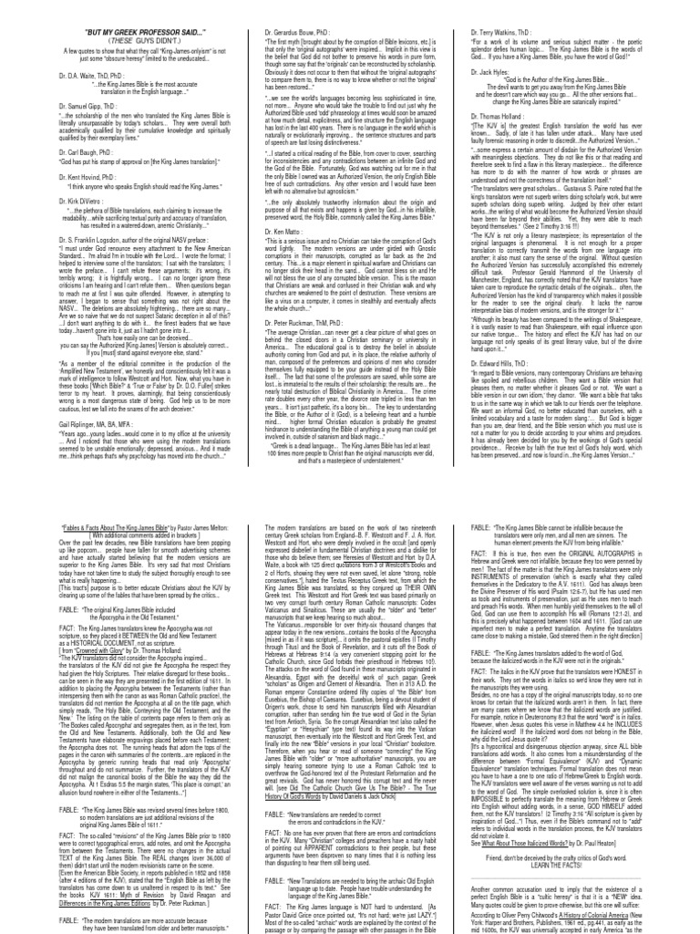 Bible Versions Quotes Accordion Style Fold | PDF | King James Version ...