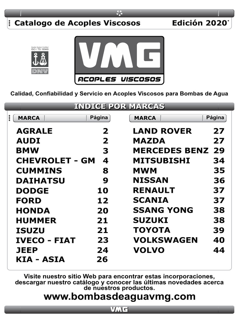 VMG Catalogo Acoples Viscosos 2020 | PDF | todoterreno | Chevrolet Silverado