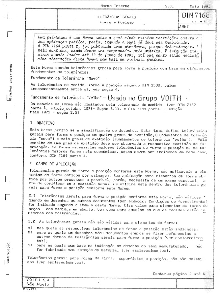 DIN - 7168 Parte 2 | PDF