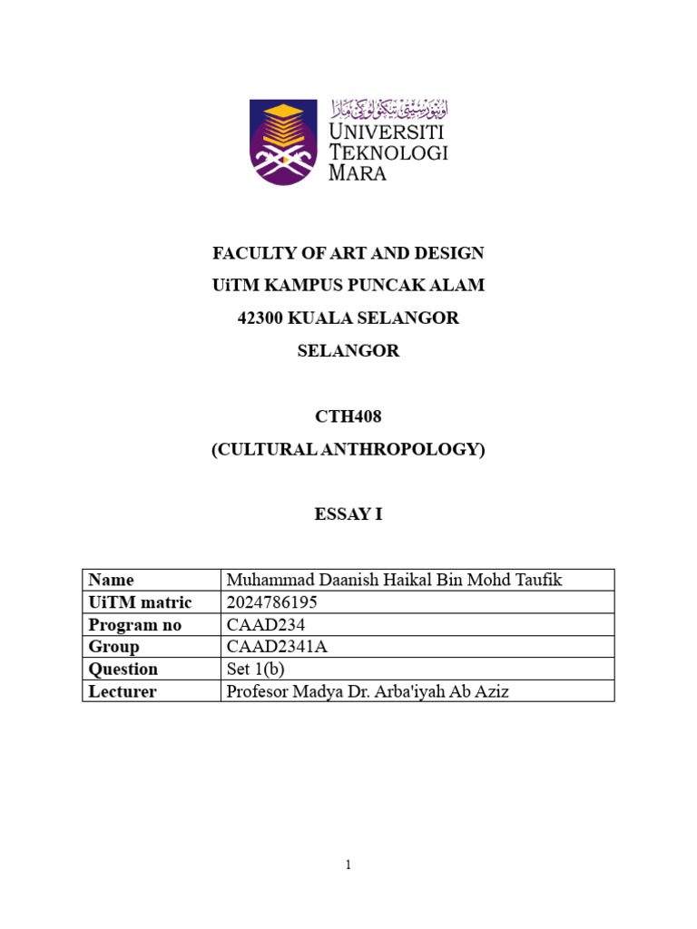 Essay 1 | PDF | Malaysia | Asia