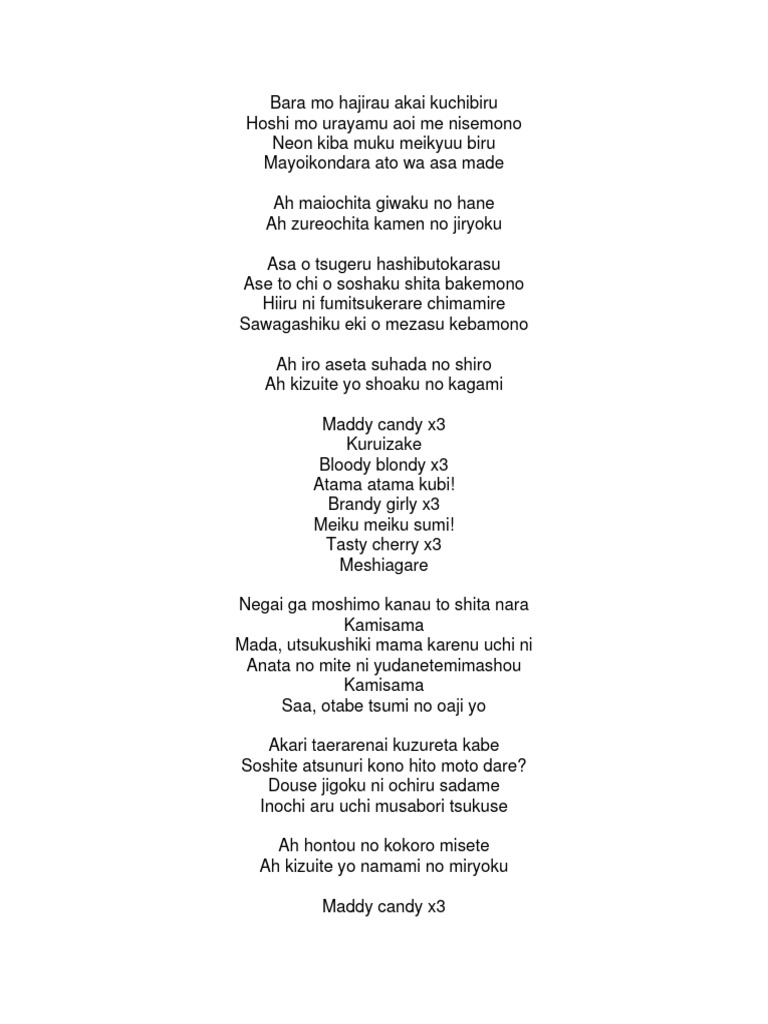 Maddy Candy Lyrics | PDF | Religion & Spirituality