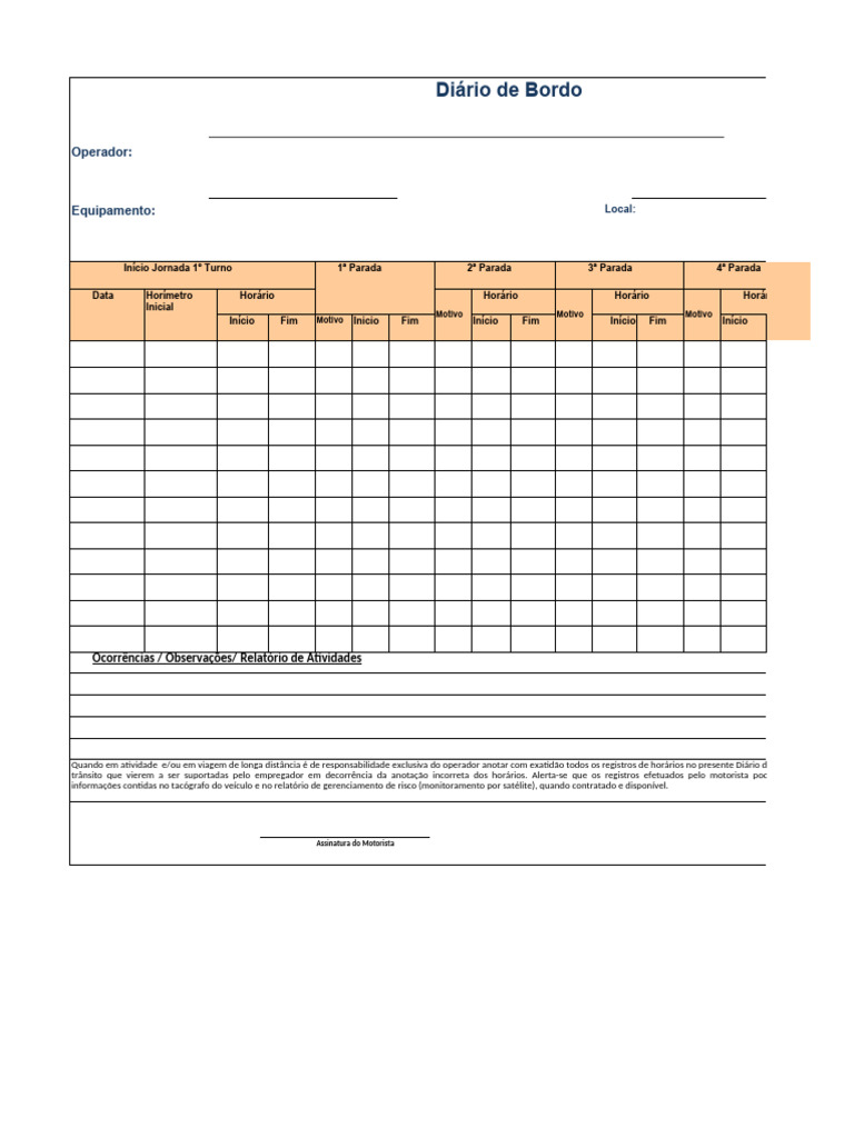 Modelos de Diario de Bordo | PDF