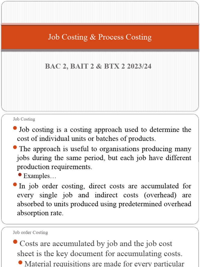 Job Costing Vs Process Costing-1 | PDF | Cost | Cost Of Goods Sold