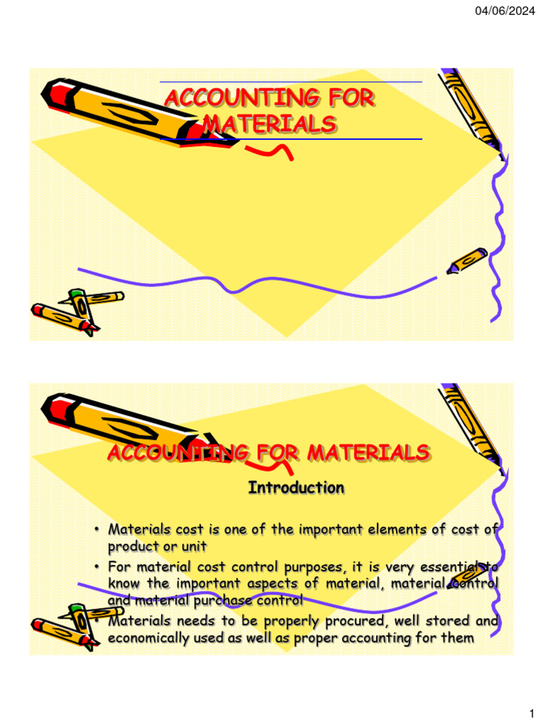 Accounting For Materials 2023-2024 | PDF | Lean Manufacturing | Business