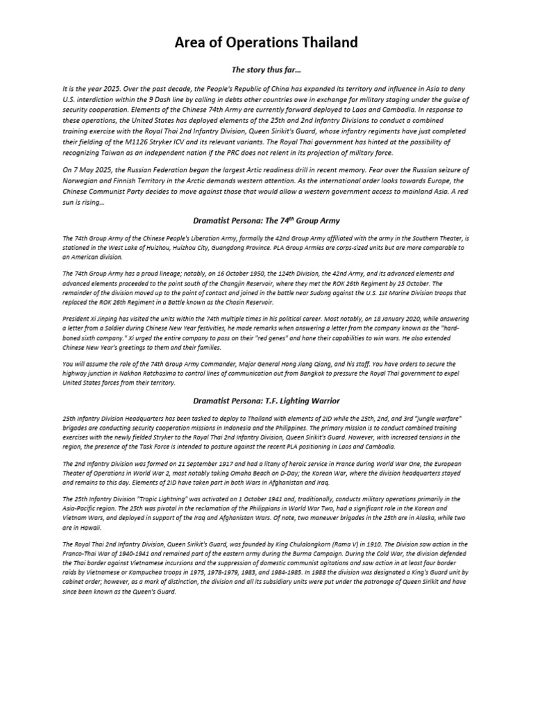 Area of Operations Thailand | PDF | Military | Military Units And ...