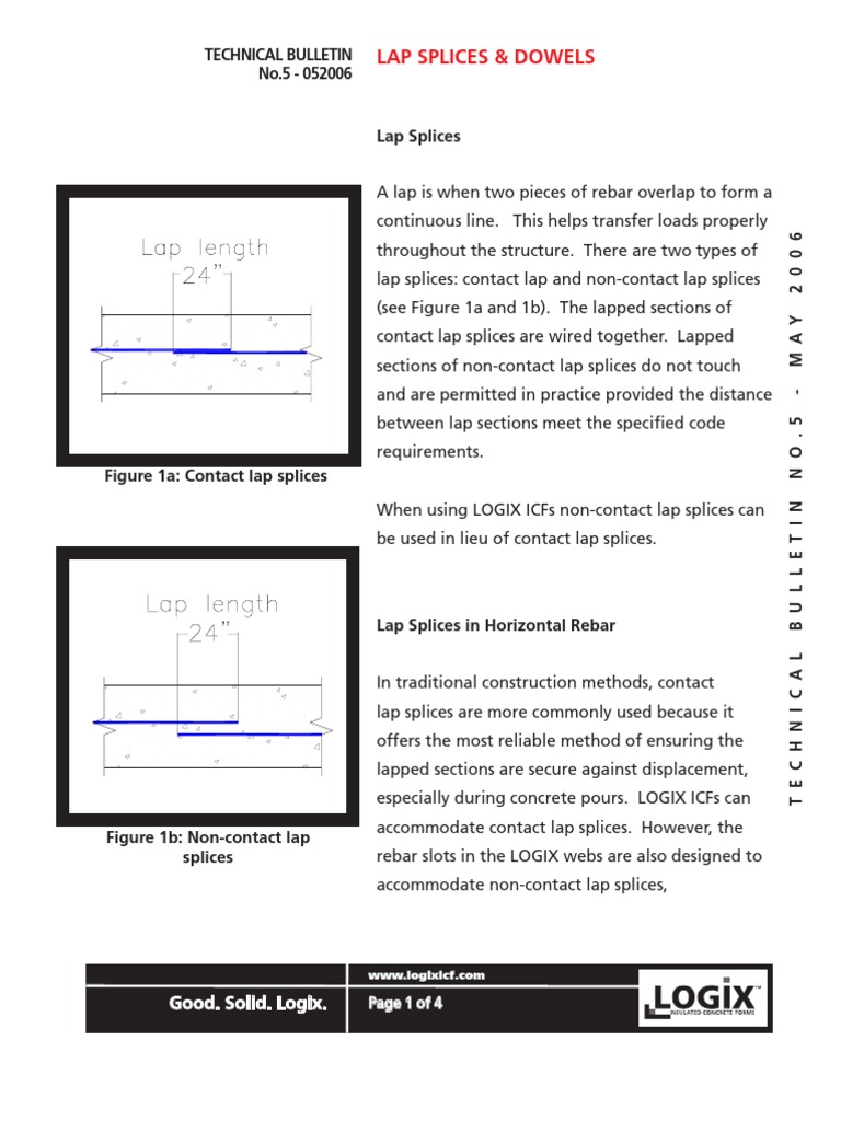 Lap Splices and Dowels | Concrete | Building Technology