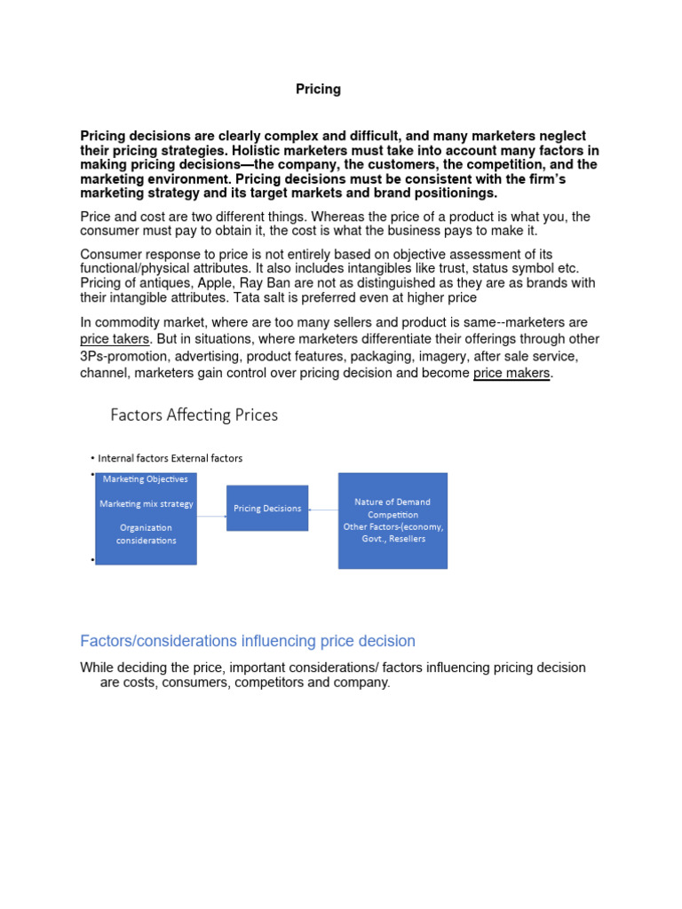 Lesson Note Pricing Short 2023 D | PDF | Pricing | Demand