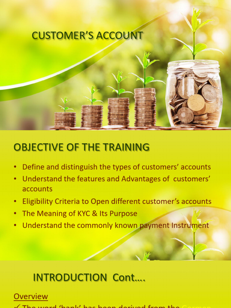 CUSTOMER ACCOUNTS and CHASH OPERATION AND MGT | PDF | Cheque | Deposit ...