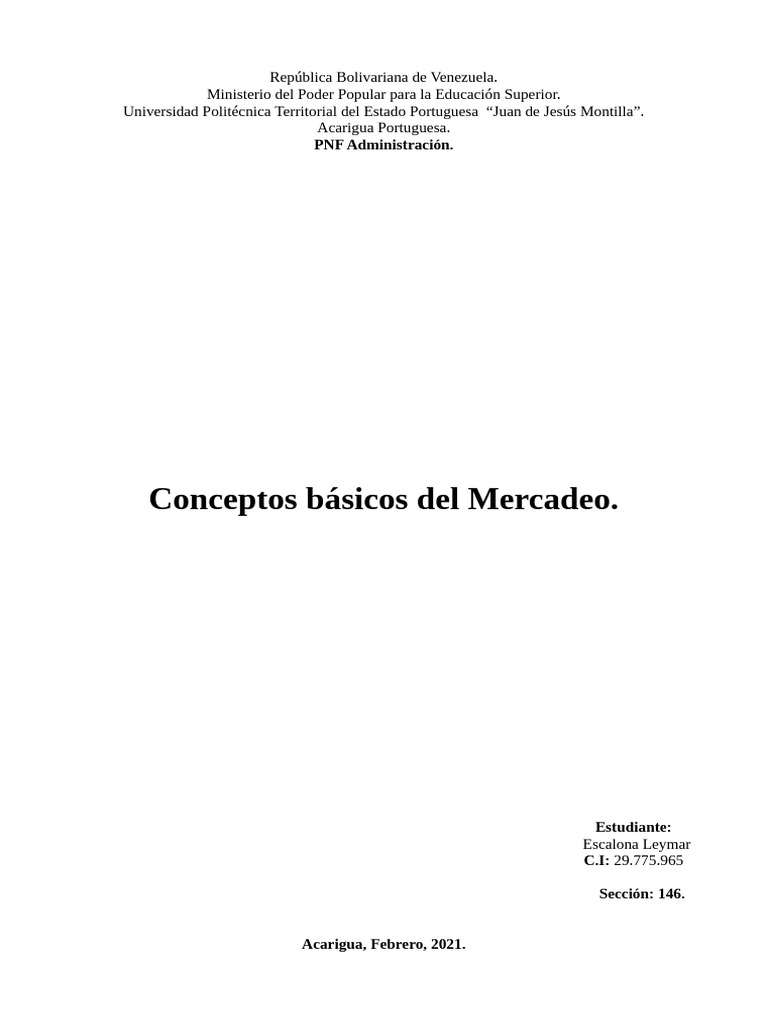 Conceptos Basicos Del Mercadeo. | PDF | Marketing | Business