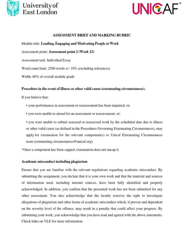 Assessment Point 2 - Brief and Marking Criteria - Final | PDF | Theory ...