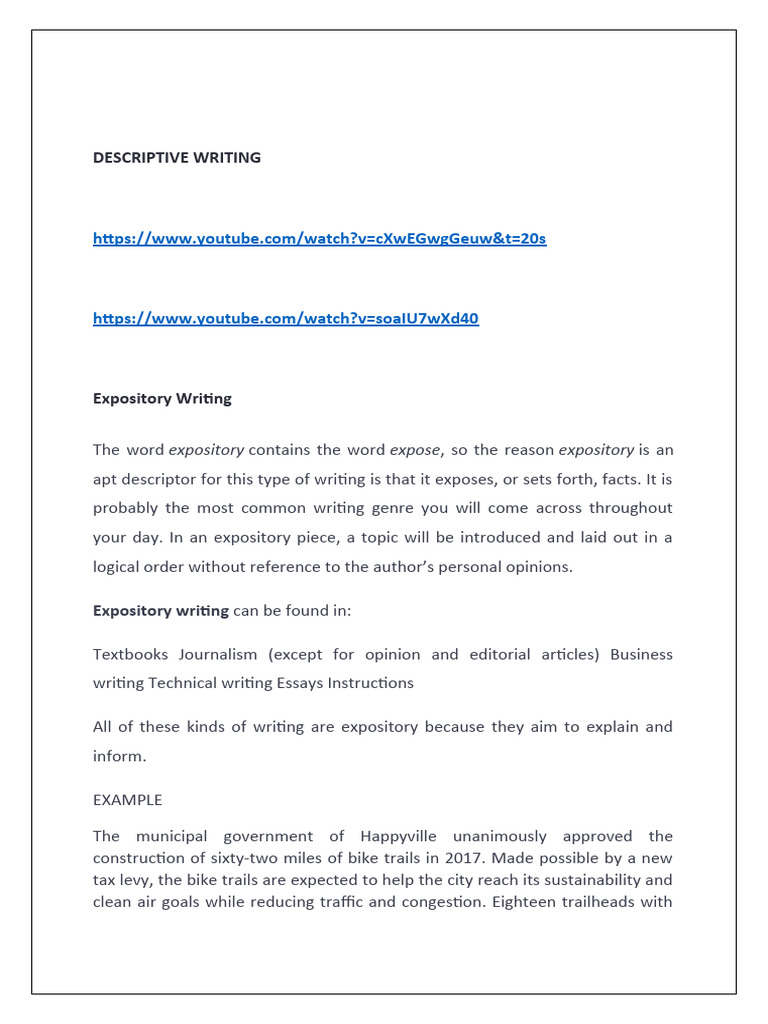 Descriptive Writing | PDF