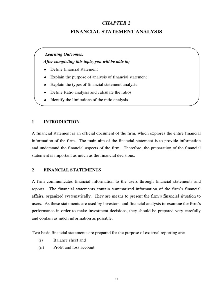 2 Chapter 2 - Financial Statement Analysis | PDF | Working Capital ...