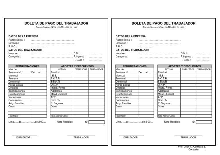 Formato (Boleta de Pago) | PDF