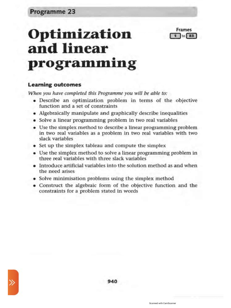 Optimization and Linear Programming 1 | PDF
