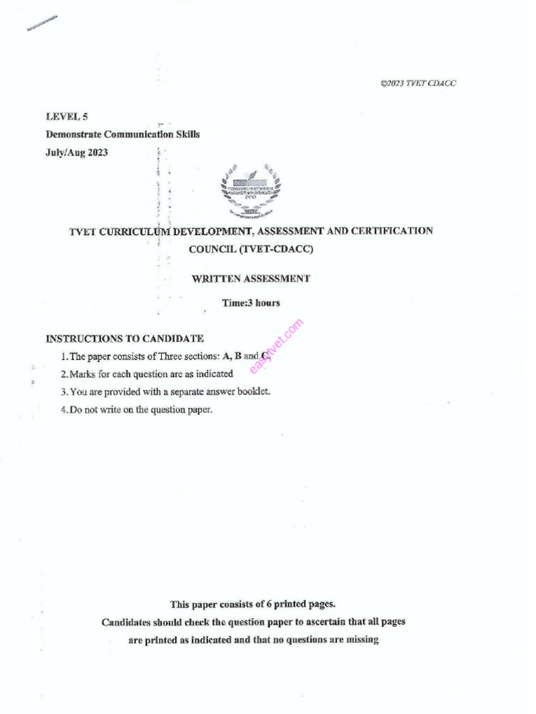 2023j COM SKILLS L5 | PDF