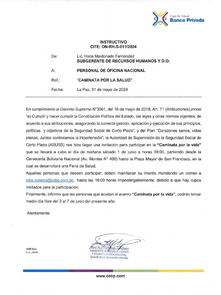 On RH S 011 2024 Caminata Por La Vida - 0001 | PDF