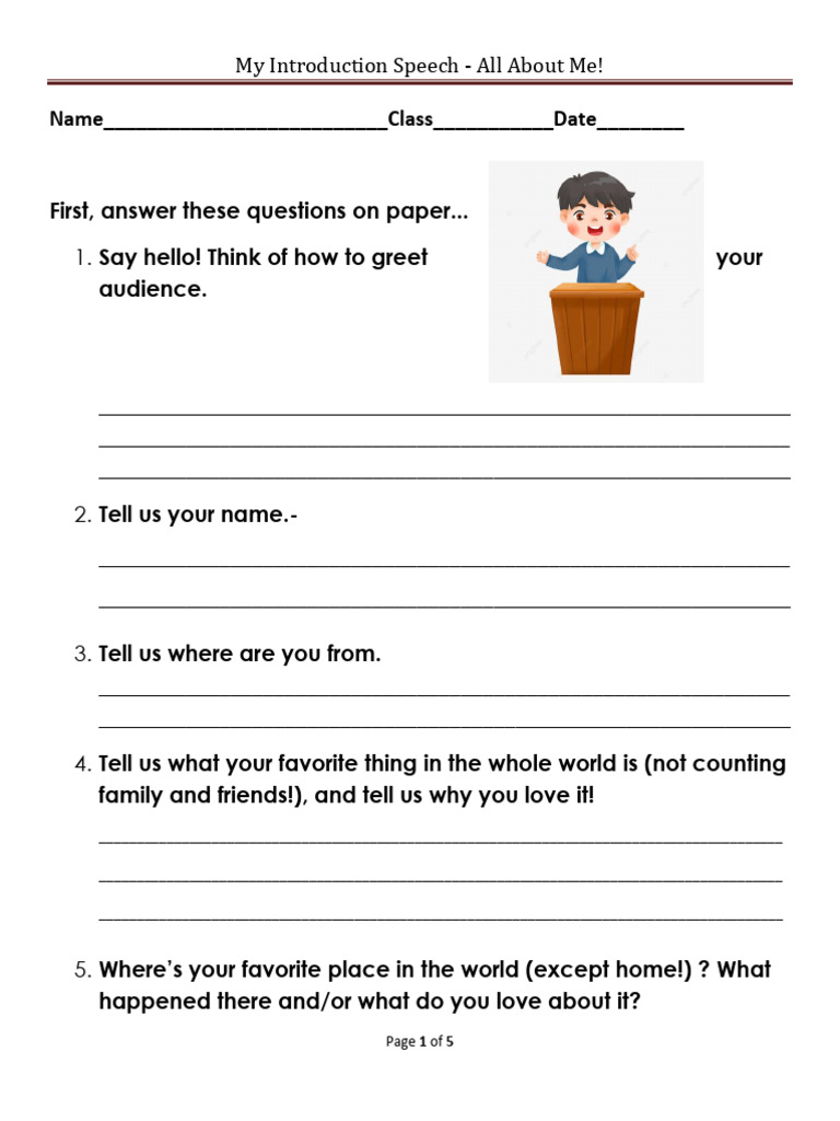 My Introduction Speech All About Me | PDF | Career & Growth | Business