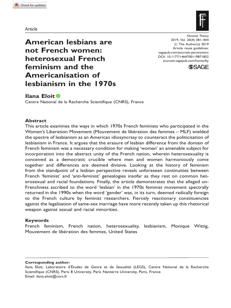 Eloit - American Lesbians Are Not French Women Heterosexual French ...