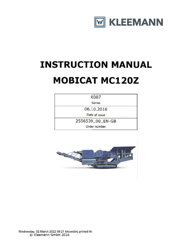 Manual Kleemann MC120Z Part. 1 | PDF