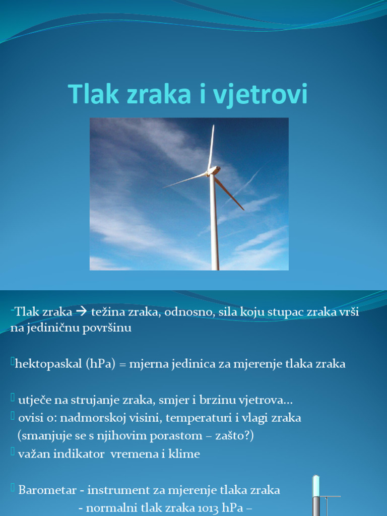 Tlak Zraka I Vjetrovi | PDF