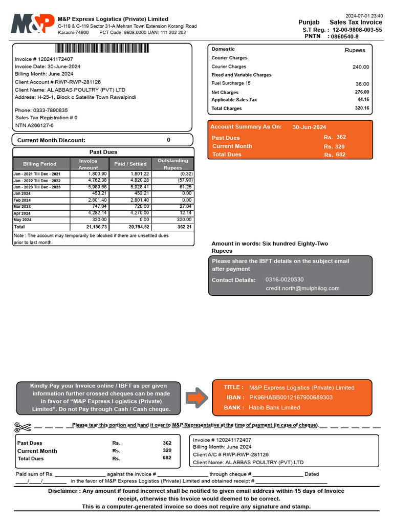 Invoice Summary 120241172407 | PDF | Invoice | Cheque