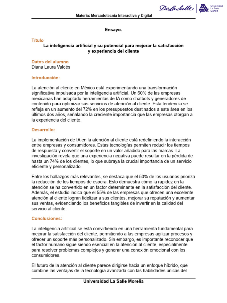 Ensayo 2 (Inteligencia Artificial) | PDF | Inteligencia artificial | Inteligencia (IA) y semántica