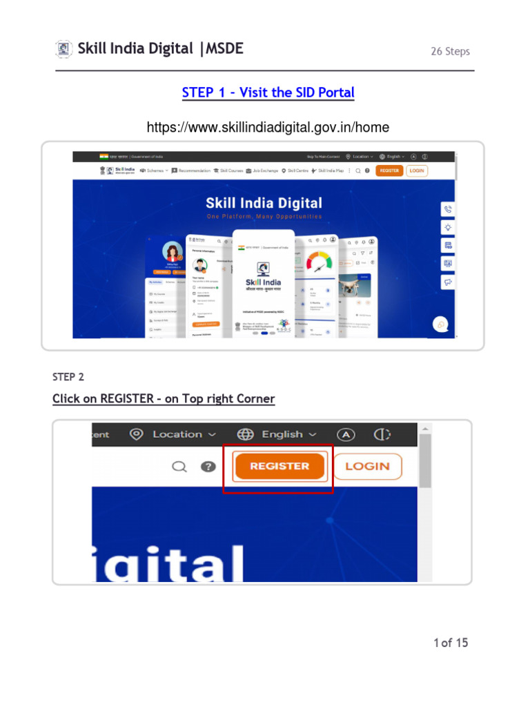 Registering and Accessing Skill India Digital Platform | PDF | Business