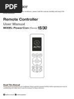 Senville Remote Control Manual | PDF | Air Conditioning | Remote Control