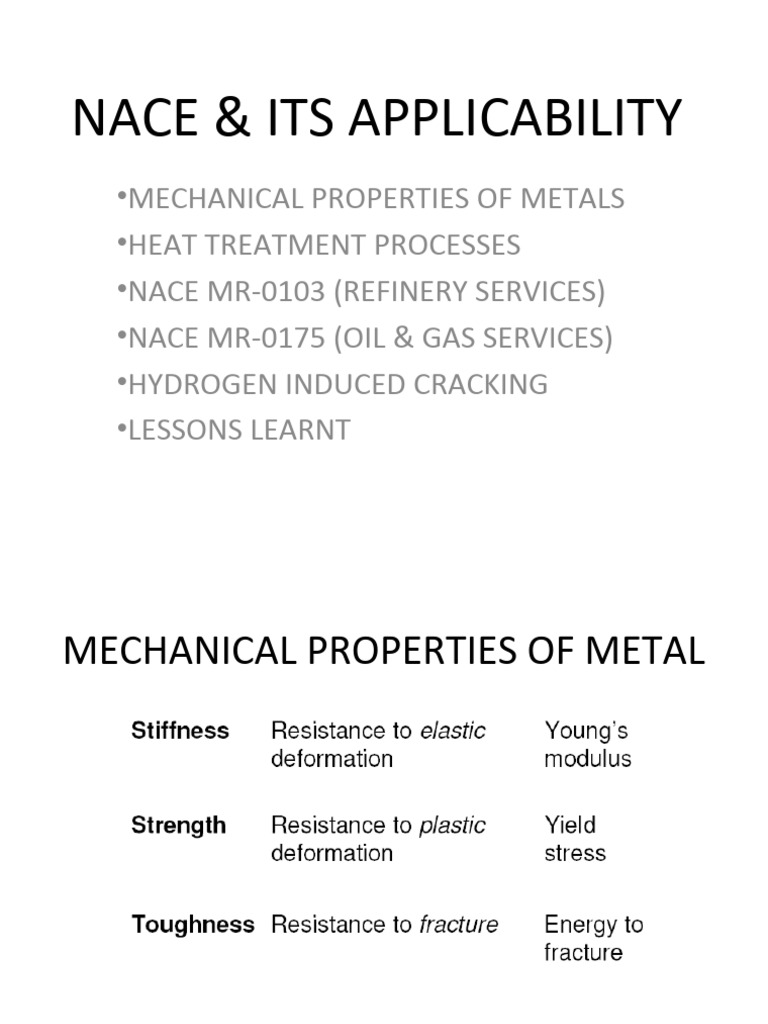 Nace and Its Applicability - 10.12.09 | PDF | Heat Treating | Hardness