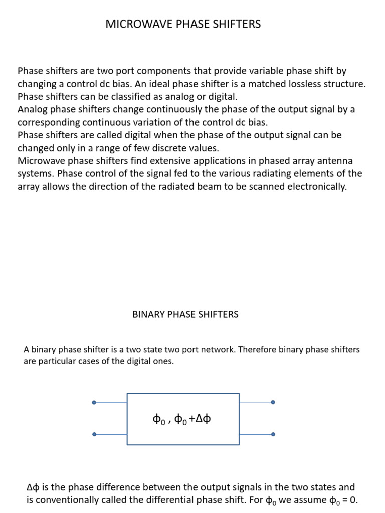 Phase Shifters Simplified 2 | PDF | Phase (Waves) | Electric Power Transmission