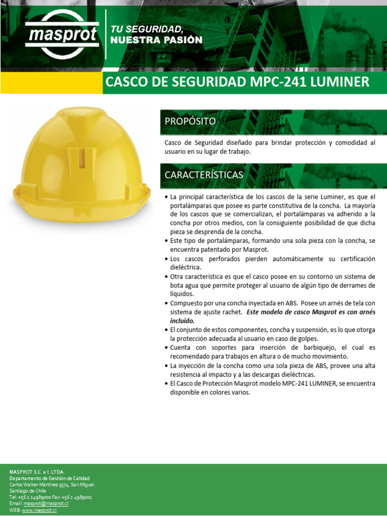 ficha-tecnica-Casco-Luminer | PDF | Tecnología