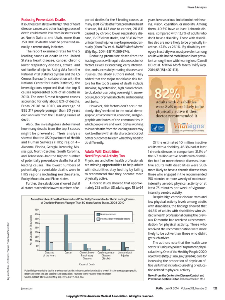 Reducing Preventable Deaths Jama | PDF | Chronic Condition | Cancer