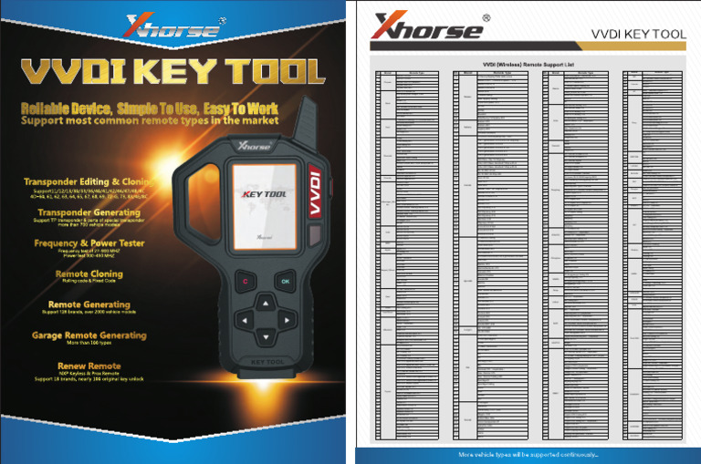 Vvdi Key Tool Supported Remote List | PDF | Car | Sedans