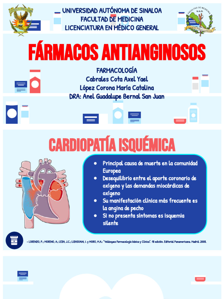 26.- FÁRMACOS ANTIANGINOSOS | PDF | Infarto de miocardio | Corazón