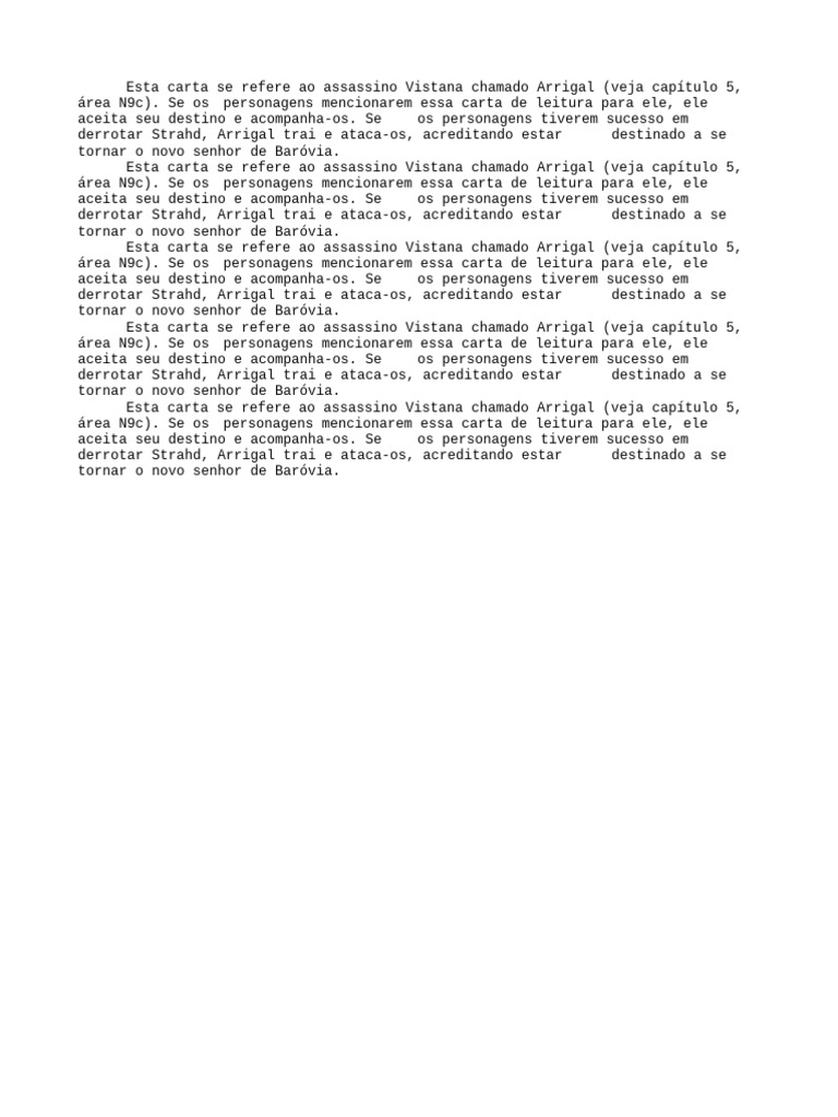 Traição de Arrigal em Baróvia | PDF