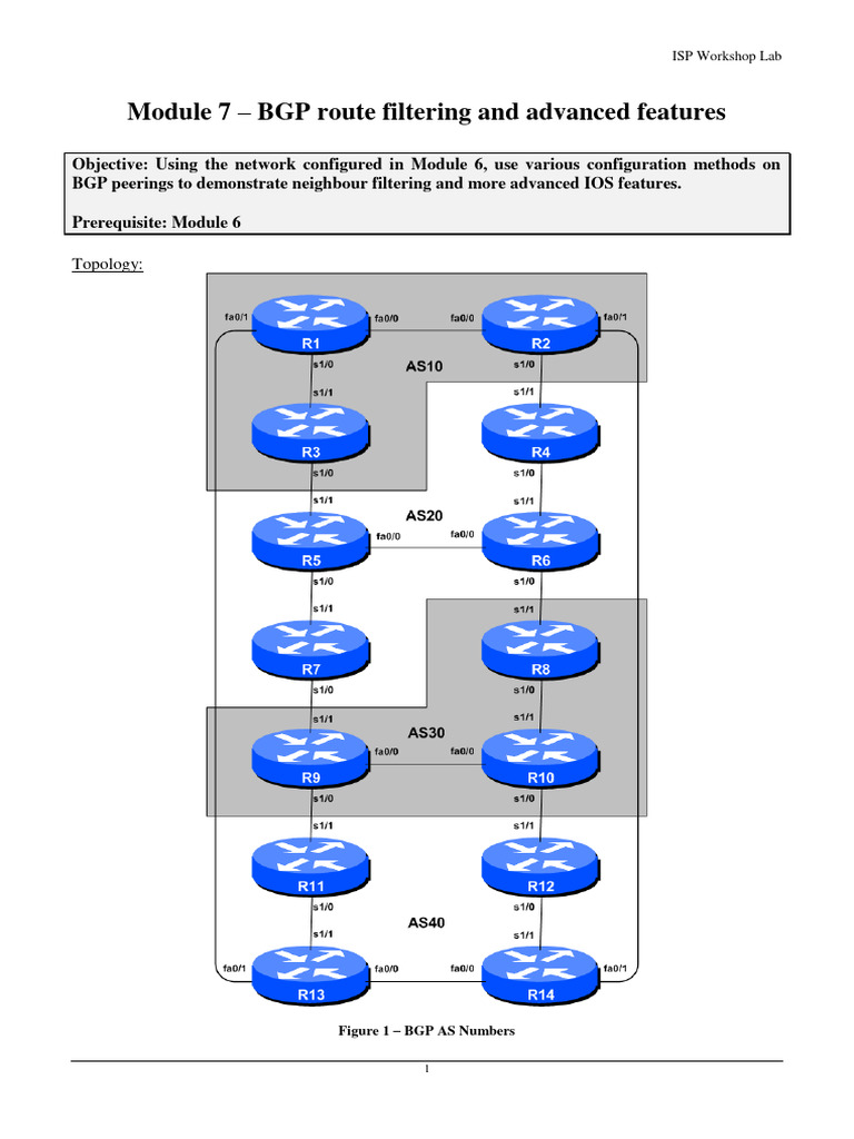 31363-Doc-Module 07 - Lab On BGP Route Filtering and Advanced Features | PDF | Router (Computing ...