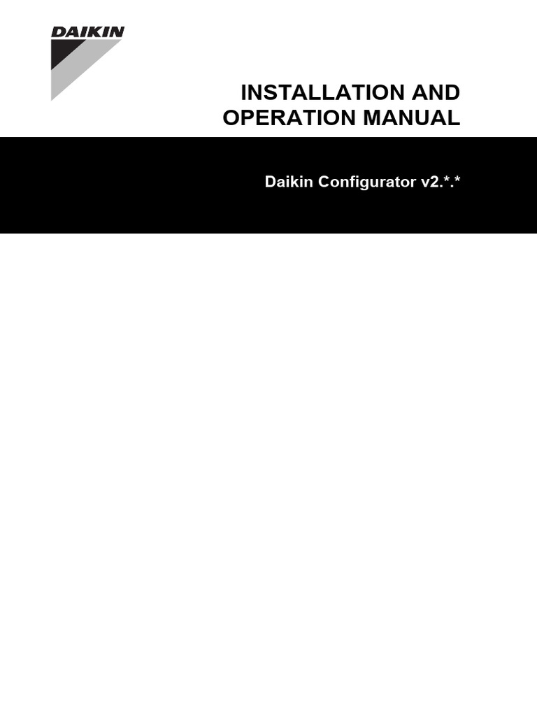 Daikin configurator software v2._.__IMOM_4P328530-1A_Installation manuals_English | PDF ...