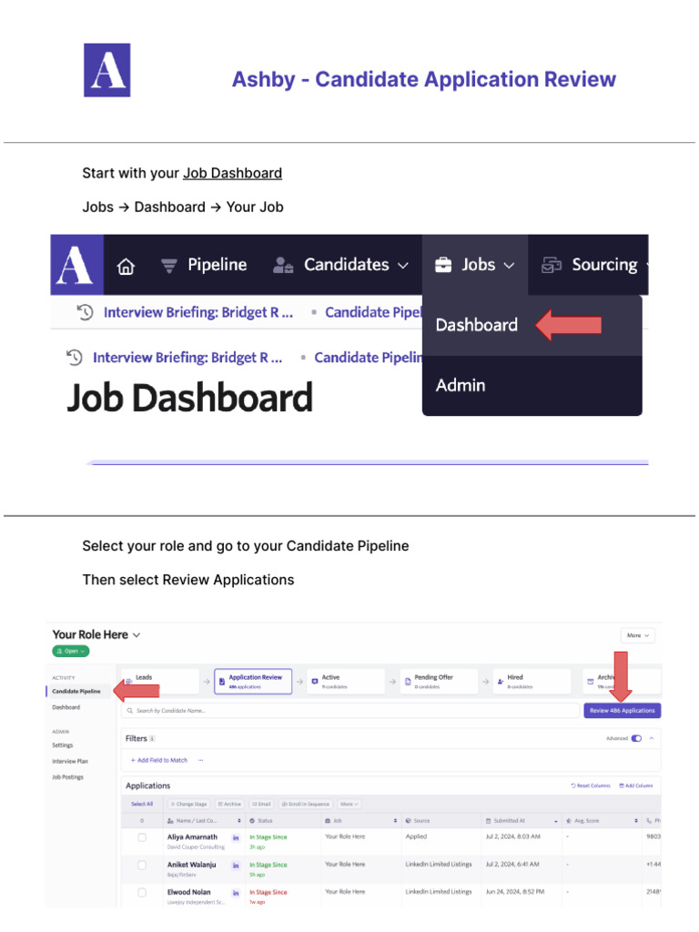 Ashby Candidate Application Process Guide | PDF | Computers