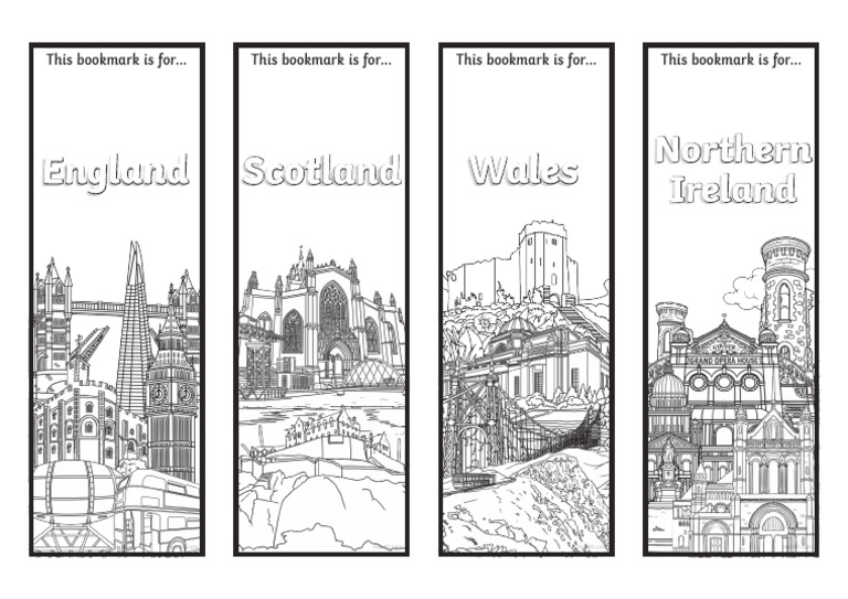 Countries of the United Kingdom Colouring Bookmarks | PDF