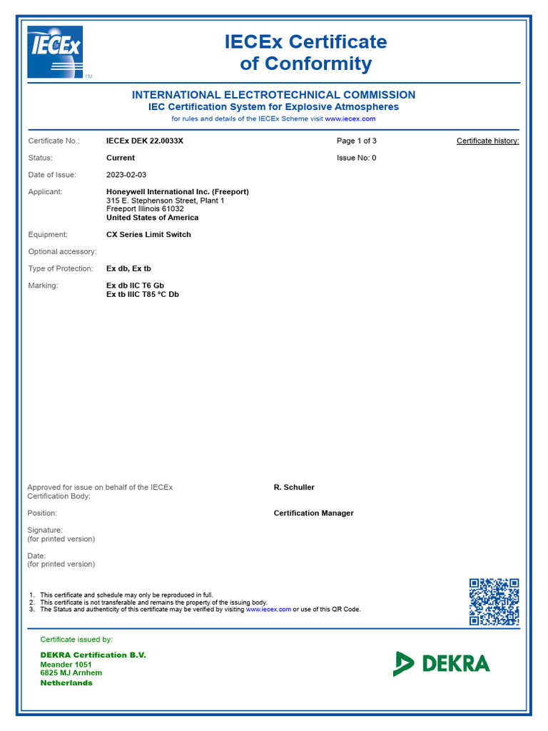 Iecex Dek 22 0033 000 Pdf Switch Electricity