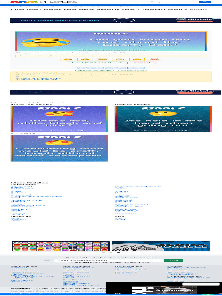 Did You Hear The One About The Liberty Bell - Riddle & Answer - Aha ...