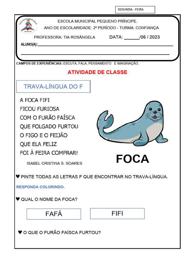 ATIVIDADES JUNHO - SEMANA 2 | PDF