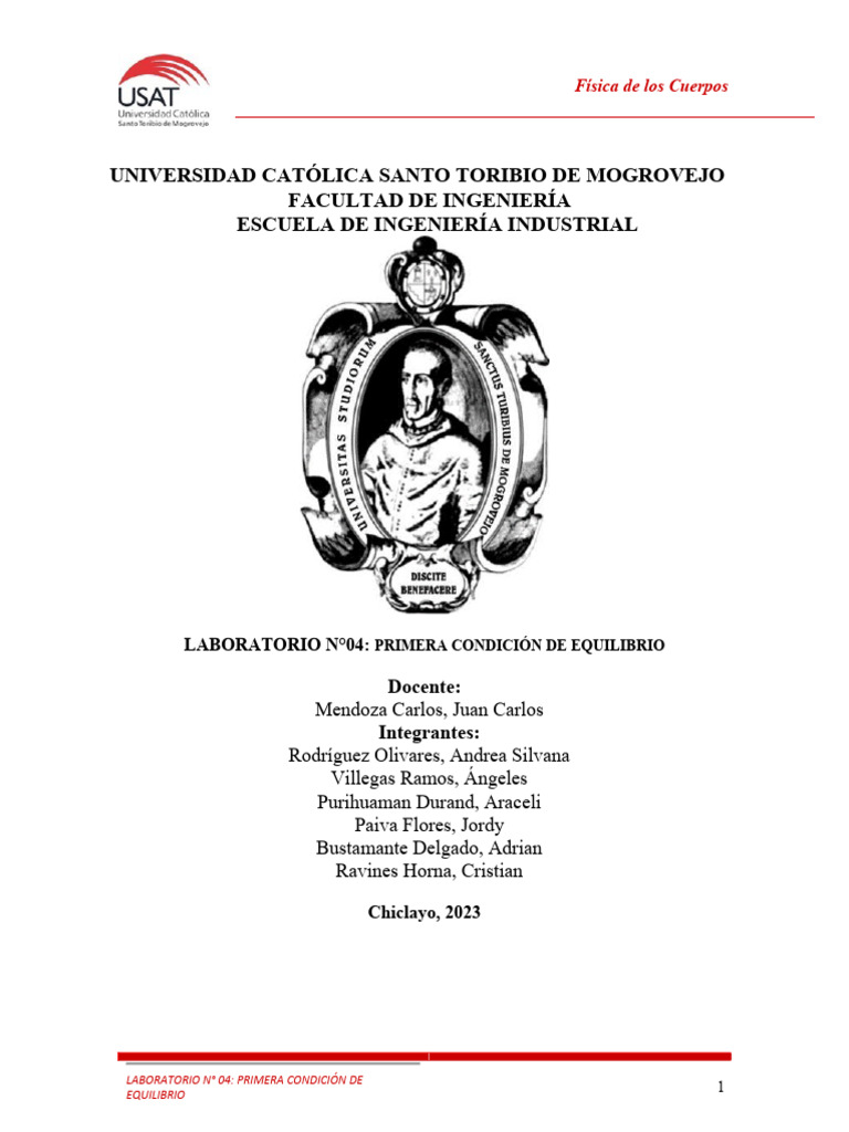 GUÍA N°04 - Primera Condición de Equilibrio | PDF | Vector Euclidiano | Ecuaciones