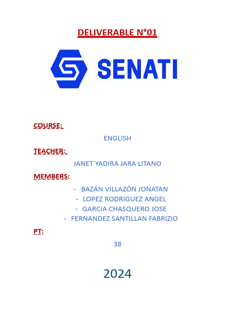 Deliverable N°01: Course: Teacher: Members | PDF | Science & Mathematics