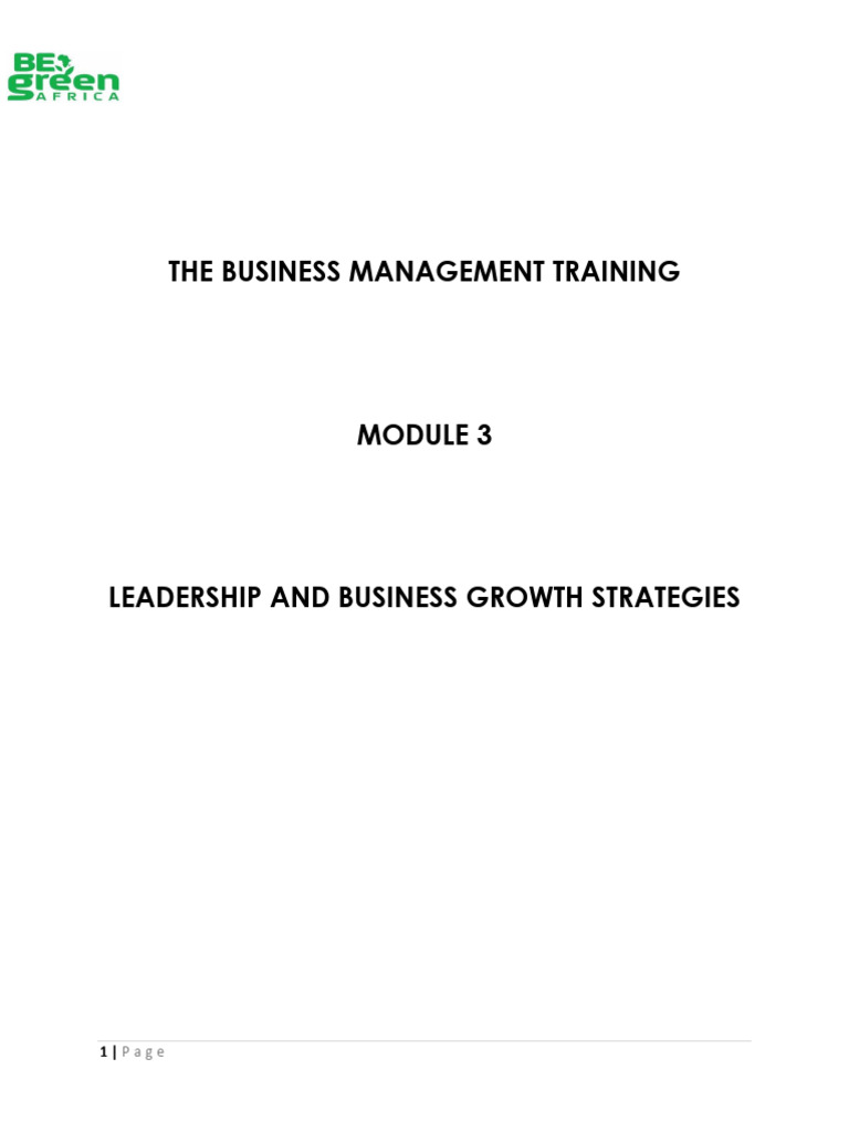 Module 3 - Leadership & Bus. Growth | PDF | Critical Thinking | Leadership