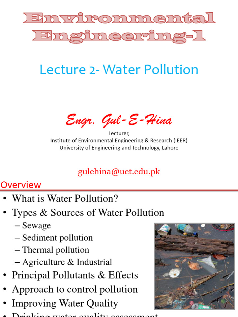Lec-2-Week (1) (Water Pollution) | PDF | Water Pollution | Eutrophication