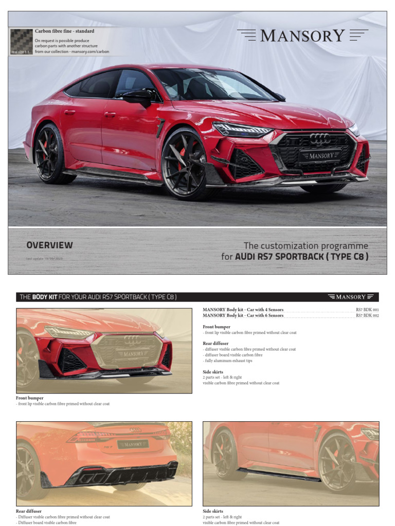 Audi RS7 Overview | PDF | Vehicle Technology | Wheeled Vehicles